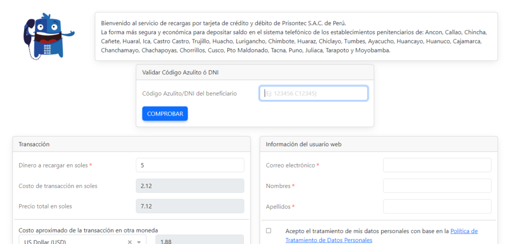 Azulito Recargas – Hosting & dominios para Start-Up